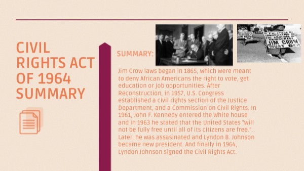 Civil Rights Act of 1964: Infographic Nonfiction Project | Genially