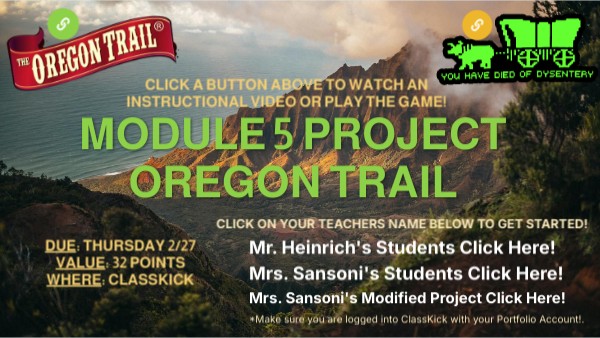 Module 5 Project Oregon Trail | Genially