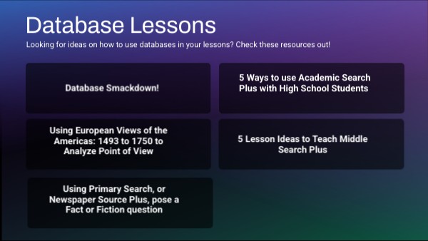 Database Lesson Ideas | Genially