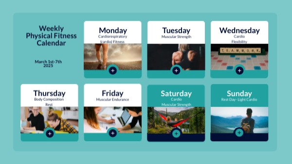 Weekly Physical Fitness Calendar | Genially