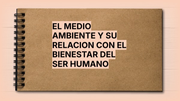 EL MEDIO AMBIENTE Y SU RELACION CON EL BIENESTAR DEL SER HUMANO | Genially