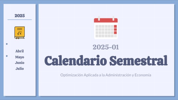 Calendario Semestral Opti 25-01 | Genially