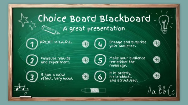 Choice Board Blackboard | Genially