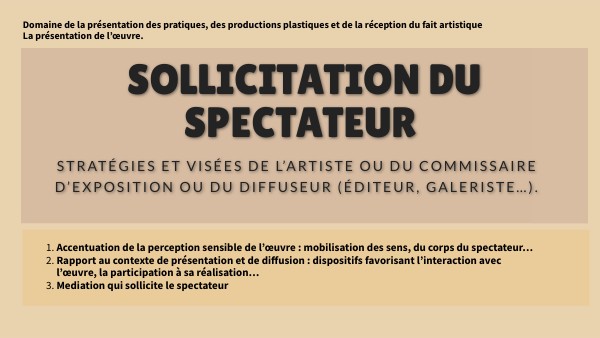 Sollicitation du spectateur | Genially