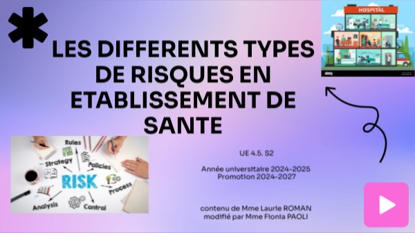 LES DIFFERENTS TYPES DE RISQUES EN ETABLISSEMENT DE SANTE | Genially