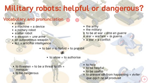 Military robots: helpful or dangerous? | Genially