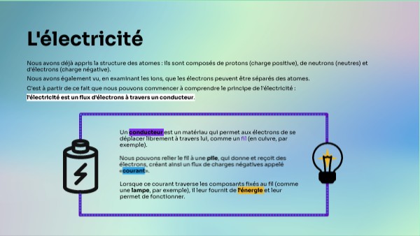 L'électricité | Genially