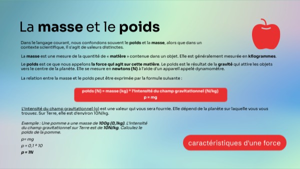 La masse et le poids | Genially