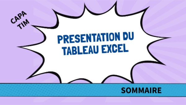 CAPA PRESENTER LE TABLEUR EXCEL | Genially