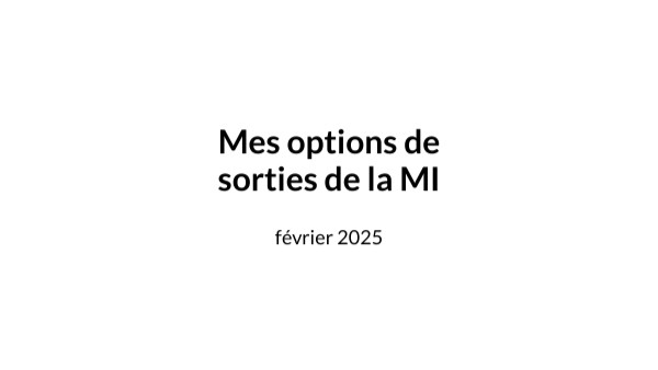 Mes options de sorties de la MI | Genially
