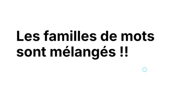 Les familles de mots sont mélangés !! | Genially