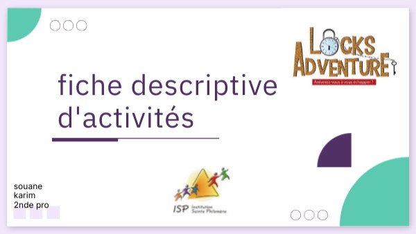 fiche descriptive d'activités | Genially