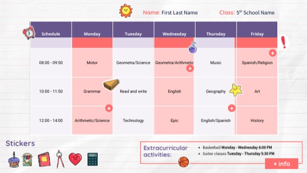 Weekly lesson planner | Genially