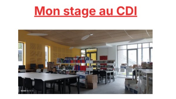 Mon stage au CDI | Genially