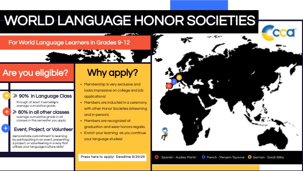 CCA's World Language Honor Societies | Genially
