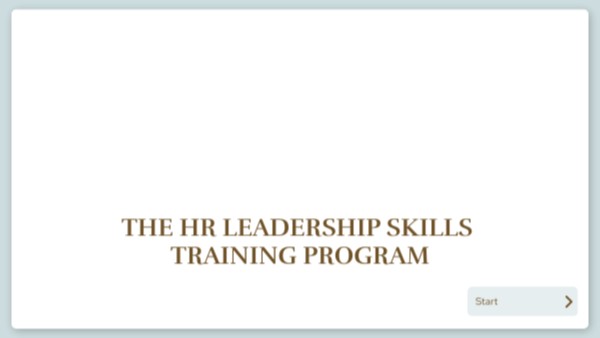 HR LEADERSHIP SKILLS TRAINING PROGRAM | Genially