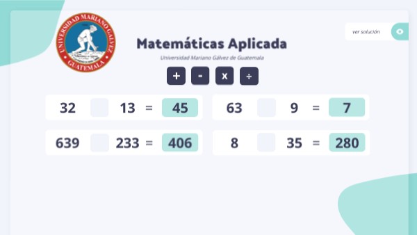 Matemáticas Aplicada | Genially