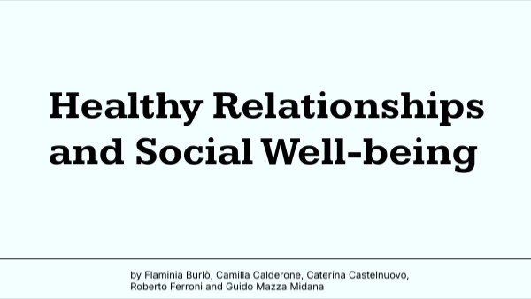 Healthy Relationships and Social Well-being | Genially