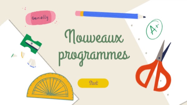 Nouveaux programmes | Genially
