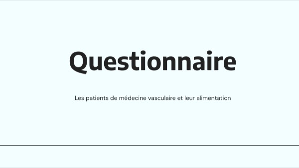 Questionnaire patient | Genially