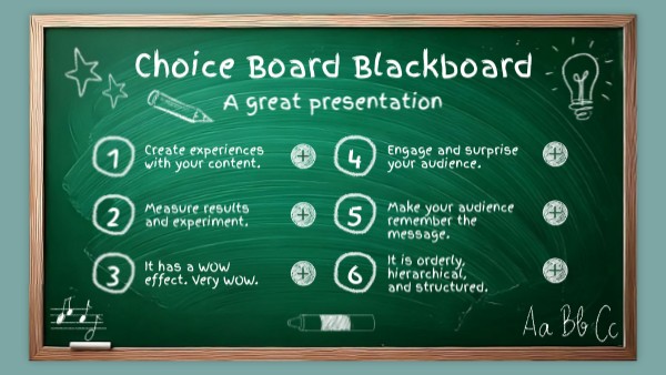 Choice Board Quadro | Genially
