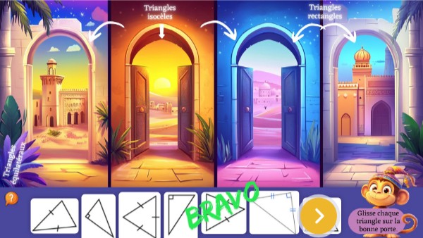 Triangles - Tri par nature | Genially