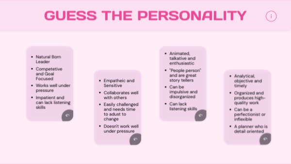 Guess the Personality Type | Genially
