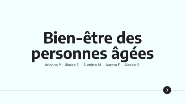 Bien-être des personnes âgées | Genially