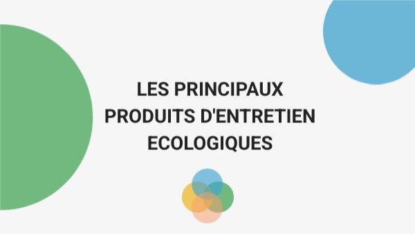 LES PRINCIPAUX PRODUITS D'ENTRETIEN ECOLOGIQUES - SVE14 | Genially