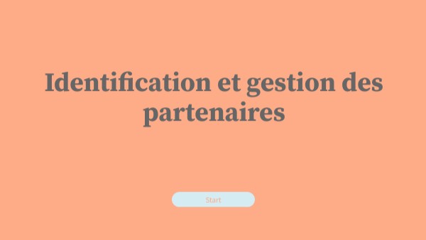Identification et gestion des partenaires | Genially
