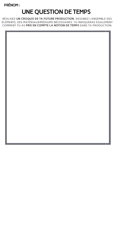Fiche croquis Une question de temps | Genially