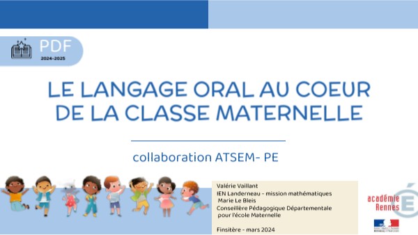 le langage oral au coeur de la classe maternelle | Genially