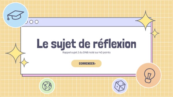 FRANCAIS 3e - Le sujet de réflexion | Genially