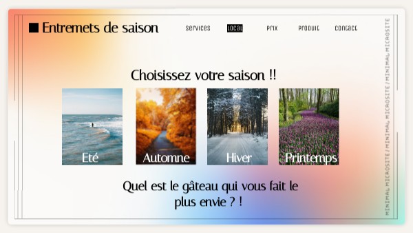 Entremets de saison | Genially