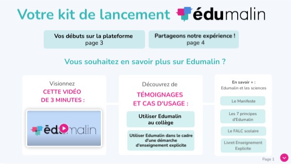 Expés - Kit lancement Edumalin - 2425 - collèges | Genially