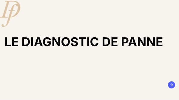LE DIAGNOSTIC DE PANNE | Genially