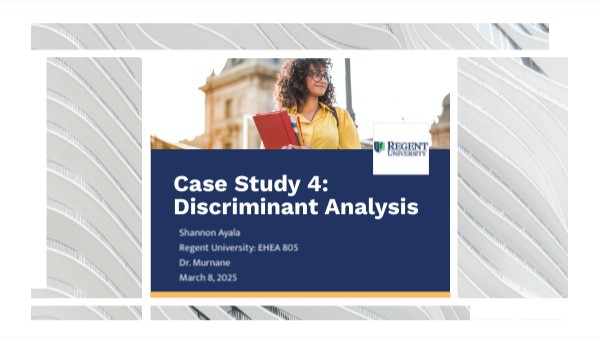 Case Study 4: Discriminant Analysis | Genially