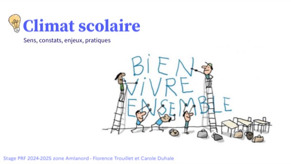 Climat scolaire - Stage PRF 24-25 | Genially
