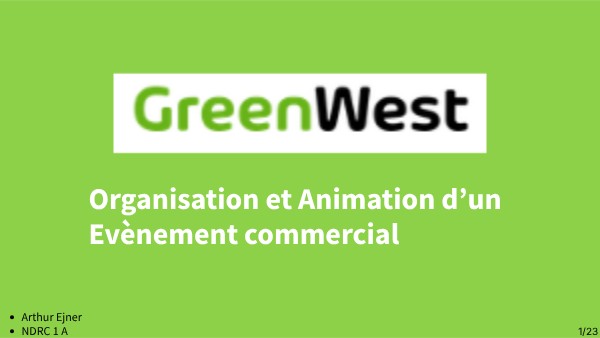 Organisation et Animation d’un Evènement commercial | Genially