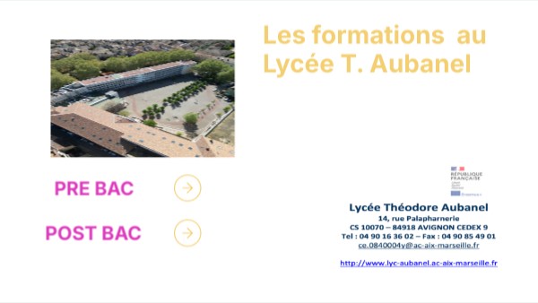 Les formations au Lycée T. Aubanel | Genially