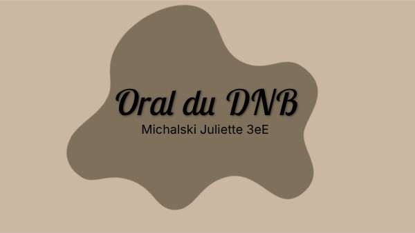 Oral du DNB | Genially
