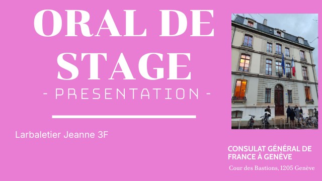 ORAL DE STAGE | Genially