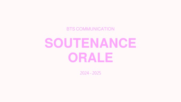 Soutenance orale | Genially