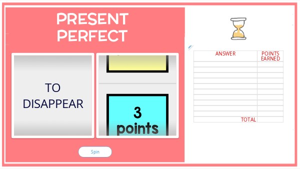 RANDOMNESS WHEEL PRESENT PERFECT | Genially