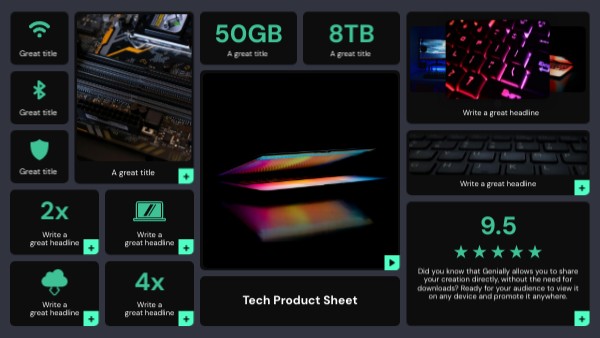 Scheda prodotto tech | Genially