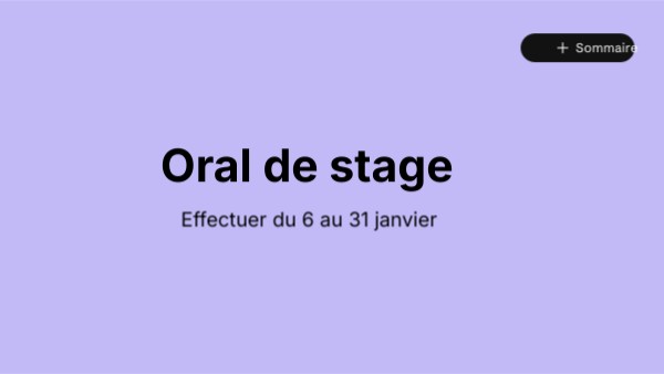 Oral de stage | Genially