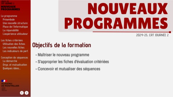 Formation nouveaux programmes - 2025-03-07 | Genially