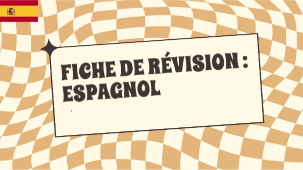Fiche de révision : espagnol | Genially