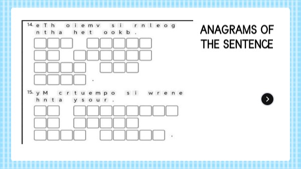 ANAGRAMS OF THE SENTENCE | Genially