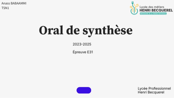 Oral de synthèse | Genially